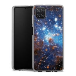 DeinDesign Galaxy A12 Handy Silikon H&uuml;lle Case transparent Handyh&uuml;lle Weltall Galaxy Star Silikon Case