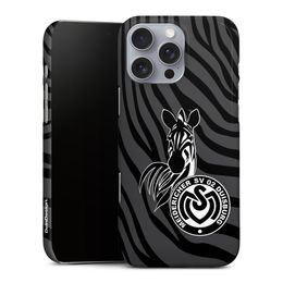 DeinDesign iPhone 16 Pro Max Handy Premium Case Smartphone Handyh&uuml;lle Schutzh&uuml;lle matt Zebra Msv Duisburg Muster Premium Case