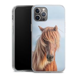 DeinDesign iPhone 12 Pro Max Handy Silikon H&uuml;lle Case transparent Handyh&uuml;lle Animals Animal Look Horse Silikon Case