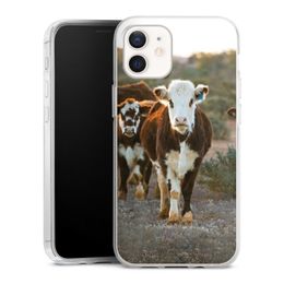 DeinDesign iPhone 12 Handy Silikon H&uuml;lle Case transparent Handyh&uuml;lle Cow Farmer Calf Silikon Case