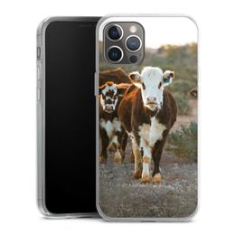 DeinDesign iPhone 12 Pro Max Handy Silikon H&uuml;lle Case transparent Handyh&uuml;lle Cow Farmer Calf Silikon Case