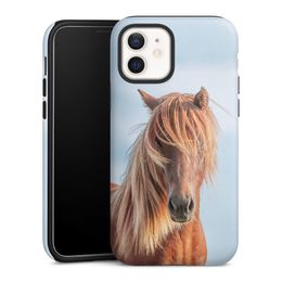 DeinDesign iPhone 12 mini Handy Panzer Handyh&uuml;lle robuste Outdoor H&uuml;lle Schutzh&uuml;lle matt Animals Animal Look Horse Tough Case