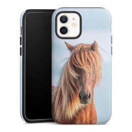 DeinDesign iPhone 12 mini Handy Panzer Handyh&uuml;lle robuste Outdoor H&uuml;lle Schutzh&uuml;lle gl&auml;nzend Animals Animal Look Horse Tough Case