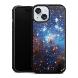 DeinDesign iPhone 15 Handy Gallery Case Handyh&uuml;lle 9H Geh&auml;rtetes Glas R&uuml;ckseite H&uuml;lle Weltall Star Galaxy Gallery Case