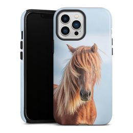 DeinDesign iPhone 13 Pro Max Handy Panzer Handyh&uuml;lle robuste Outdoor H&uuml;lle Schutzh&uuml;lle gl&auml;nzend Animals Animal Look Horse Tough Case