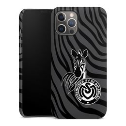 DeinDesign iPhone 12 Pro Max Handy Premium Case Smartphone Handyh&uuml;lle Schutzh&uuml;lle matt Zebra Msv Duisburg Muster Premium Case