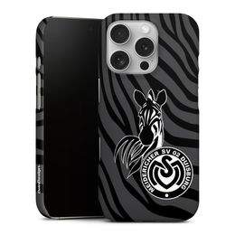 DeinDesign iPhone 16 Pro Handy Premium Case Smartphone Handyh&uuml;lle Schutzh&uuml;lle matt Zebra Msv Duisburg Muster Premium Case