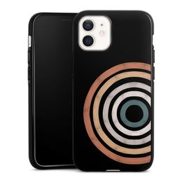 DeinDesign iPhone 12 mini Handy Silikon H&uuml;lle Case schwarz Handyh&uuml;lle Circle Rainbow Water Colour