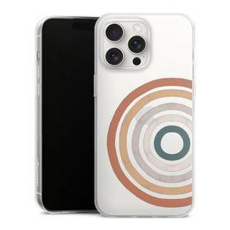 DeinDesign iPhone 15 Pro Max Handy Silikon H&uuml;lle Case transparent Handyh&uuml;lle Circle Rainbow Water Colour Silikon Case