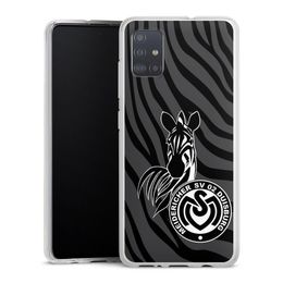 DeinDesign Galaxy A51 Handy Silikon H&uuml;lle Case transparent Handyh&uuml;lle Zebra Msv Duisburg Muster Silikon Case