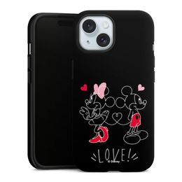 DeinDesign iPhone 15 Handy Panzer Handyh&uuml;lle robuste Outdoor H&uuml;lle Schutzh&uuml;lle matt Disney Love Tough Case
