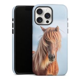 DeinDesign iPhone 15 Pro Max Handy Panzer Handyh&uuml;lle robuste Outdoor H&uuml;lle Schutzh&uuml;lle gl&auml;nzend Animals Animal Look Horse Tough Case