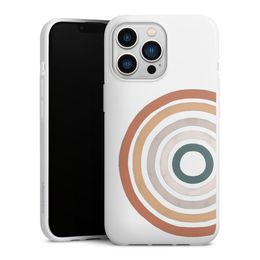 DeinDesign iPhone 13 Pro Handy Silikon H&uuml;lle Case wei&szlig; Handyh&uuml;lle Circle Rainbow Water Colour Silikon Case