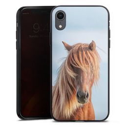 DeinDesign iPhone Xr Handy Silikon H&uuml;lle Case schwarz Handyh&uuml;lle Animals Animal Look Horse