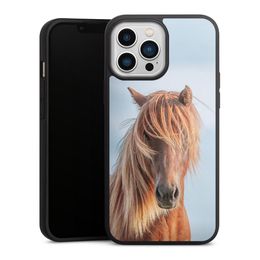 DeinDesign iPhone 13 Pro Max Handy Premium Silikon H&uuml;lle Handyh&uuml;lle schwarz Case Animals Animal Look Horse Silikon Premium Case