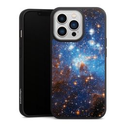 DeinDesign iPhone 13 Pro Handy Premium Silikon H&uuml;lle Handyh&uuml;lle schwarz Case Weltall Star Galaxy Silikon Premium Case