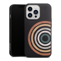 DeinDesign iPhone 13 Pro Handy Premium Silikon H&uuml;lle Handyh&uuml;lle schwarz Case Circle Rainbow Water Colour Silikon Premium Case