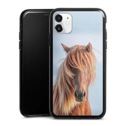 DeinDesign iPhone 11 Handy Silikon H&uuml;lle Case schwarz Handyh&uuml;lle Animals Animal Look Horse
