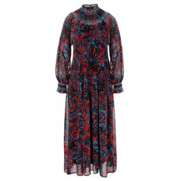 Aniston CASUAL Kleid Damen Gr&ouml;&szlig;e 38 blau / rot Winterkleid