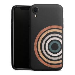DeinDesign iPhone Xr Handy Premium Silikon H&uuml;lle Handyh&uuml;lle schwarz Case Circle Rainbow Water Colour Silikon Premium Case