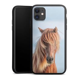 DeinDesign iPhone 11 Handy Premium Silikon H&uuml;lle Handyh&uuml;lle schwarz Case Animals Animal Look Horse Silikon Premium Case