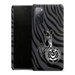DeinDesign Galaxy S20 FE Handy Premium Case Smartphone Handyh&uuml;lle Schutzh&uuml;lle matt Msv Duisburg Zebra Muster Premium Case