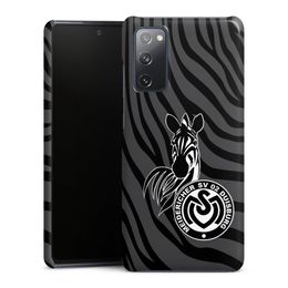 DeinDesign Galaxy S20 FE Handy Premium Case Smartphone Handyh&uuml;lle Schutzh&uuml;lle gl&auml;nzend Msv Duisburg Zebra Muster Premium Case