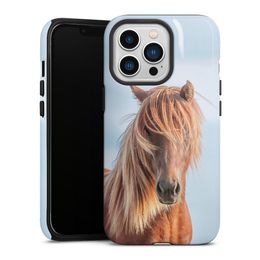 DeinDesign iPhone 13 Pro Handy Panzer Handyh&uuml;lle robuste Outdoor H&uuml;lle Schutzh&uuml;lle gl&auml;nzend Animals Animal Look Horse Tough Case