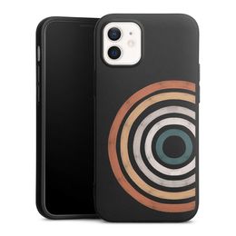 DeinDesign iPhone 12 mini Handy Premium Silikon H&uuml;lle Handyh&uuml;lle schwarz Case Circle Rainbow Water Colour Silikon Premium Case