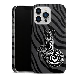 DeinDesign iPhone 13 Pro Handy Premium Case Smartphone Handyh&uuml;lle Schutzh&uuml;lle matt Zebra Msv Duisburg Muster Premium Case