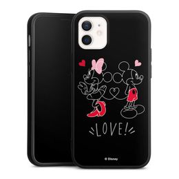 DeinDesign iPhone 12 mini Handy Premium Silikon H&uuml;lle Handyh&uuml;lle schwarz Case Disney Love Silikon Premium Case