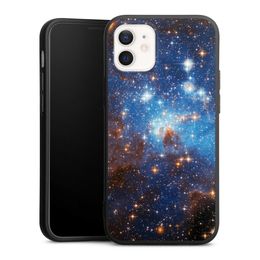 DeinDesign iPhone 12 mini Handy Premium Silikon H&uuml;lle Handyh&uuml;lle schwarz Case Weltall Star Galaxy Silikon Premium Case
