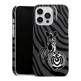 DeinDesign iPhone 13 Pro Handy Premium Case Smartphone Handyh&uuml;lle Schutzh&uuml;lle gl&auml;nzend Zebra Msv Duisburg Muster Premium Case
