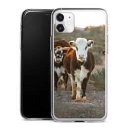 DeinDesign iPhone 11 Handy Slim Case Silikon Handyh&uuml;lle transparent H&uuml;lle extra d&uuml;nn Farmer Calf Cow Silikon Slim Case
