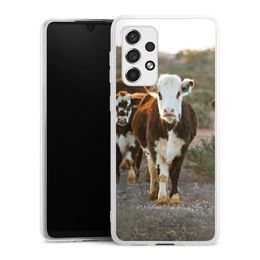 DeinDesign Galaxy A33 5G Handy Silikon H&uuml;lle Case transparent Handyh&uuml;lle Farmer Calf Cow Silikon Case