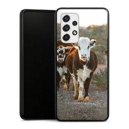 DeinDesign Galaxy A53 5G Handy Silikon H&uuml;lle Case schwarz Handyh&uuml;lle Farmer Calf Cow