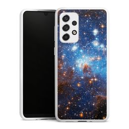 DeinDesign Galaxy A33 5G Handy Silikon H&uuml;lle Case wei&szlig; Handyh&uuml;lle Weltall Galaxy Star Silikon Case