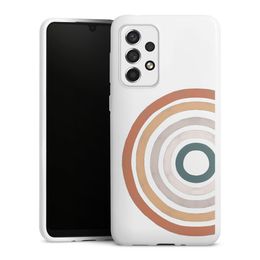 DeinDesign Galaxy A33 5G Handy Silikon H&uuml;lle Case wei&szlig; Handyh&uuml;lle Circle Rainbow Water Colour Silikon Case