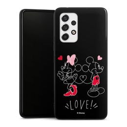 DeinDesign Galaxy A53 5G Handy Silikon H&uuml;lle Case schwarz Handyh&uuml;lle Disney Love