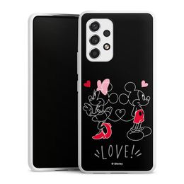 DeinDesign Galaxy A53 5G Handy Silikon H&uuml;lle Case wei&szlig; Handyh&uuml;lle Disney Love Silikon Case