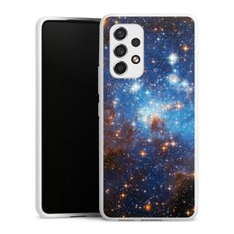 DeinDesign Galaxy A53 5G Handy Silikon H&uuml;lle Case wei&szlig; Handyh&uuml;lle Weltall Galaxy Star Silikon Case