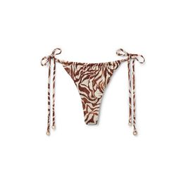 CALZEDONIA Bikinihose Damen Größe M/L braun / weiß