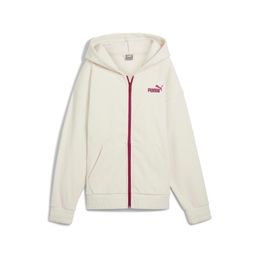 Puma Fleecejacke 'ESS' Damen Gr&ouml;&szlig;e XL dunkelpink / wei&szlig;