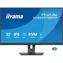 Iiyama ProLite XUB3297QSNP-B1 | 32" QHD Business-Monitor – IPS-Display, USB-C Docking, KVM & LAN