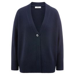 Peter Hahn - Strickjacke, blau, Gr. 38 / S - Schurwolle