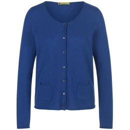 Peter Hahn - Cardigan aus 100 % Kaschmir, blau, Gr. 46 / L - Kaschmir