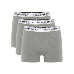 POLO SYLT Boxershorts Herren Gr&ouml;&szlig;e L graumeliert / schwarz / wei&szlig;