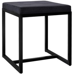 CLP Sitzhocker Barci I Moderner Hocker Hochwertiger Polsterhocker mit schwarz pulverbeschichteten Eisengestell