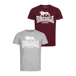 Lonsdale Shirt 'KELSO' male Grey, Red size XXL