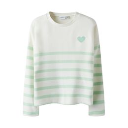 name it Sweater 'NKFLine' girl size 134/140 Pastel green / White